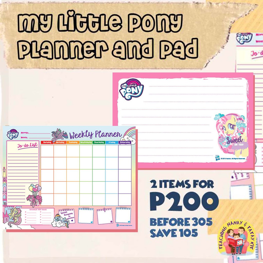 My Little Pony Planner and Pad - Bundle (2 items) | Shopee Philippines