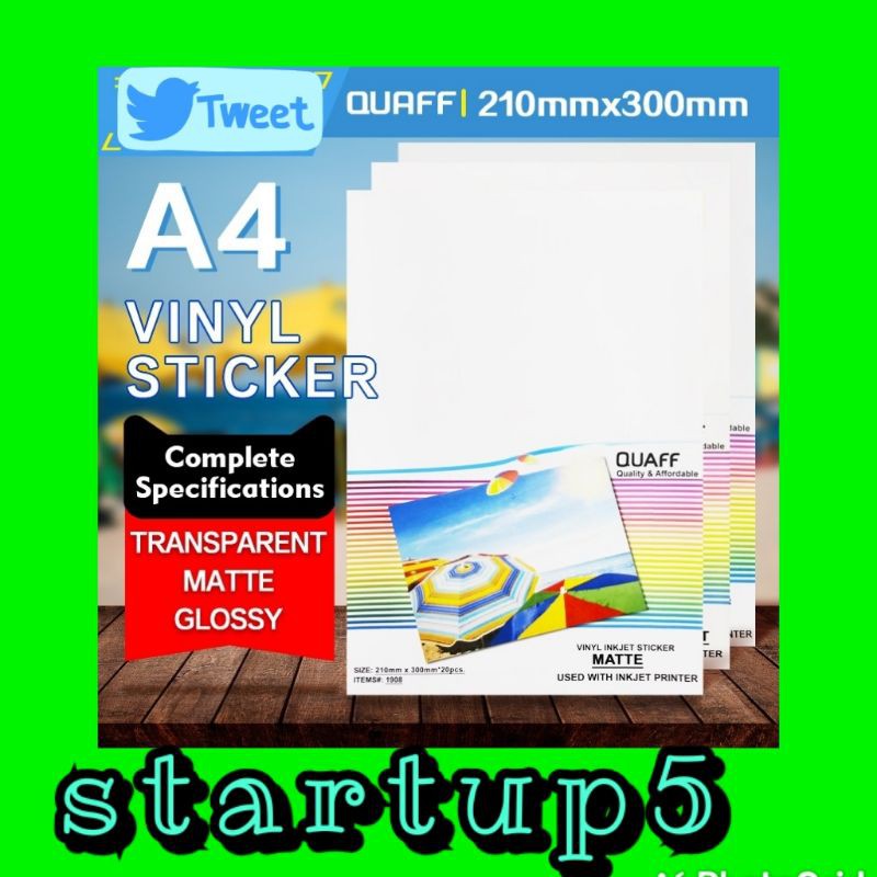 QUAFF VINYL STICKER A-4 SIZE 20SHEETS PER PACK | Shopee Philippines