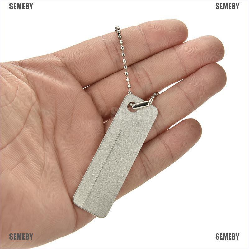 SEMEBY Practical EDC Pocket Diamond Stone Steel Sharpener Keychain ...