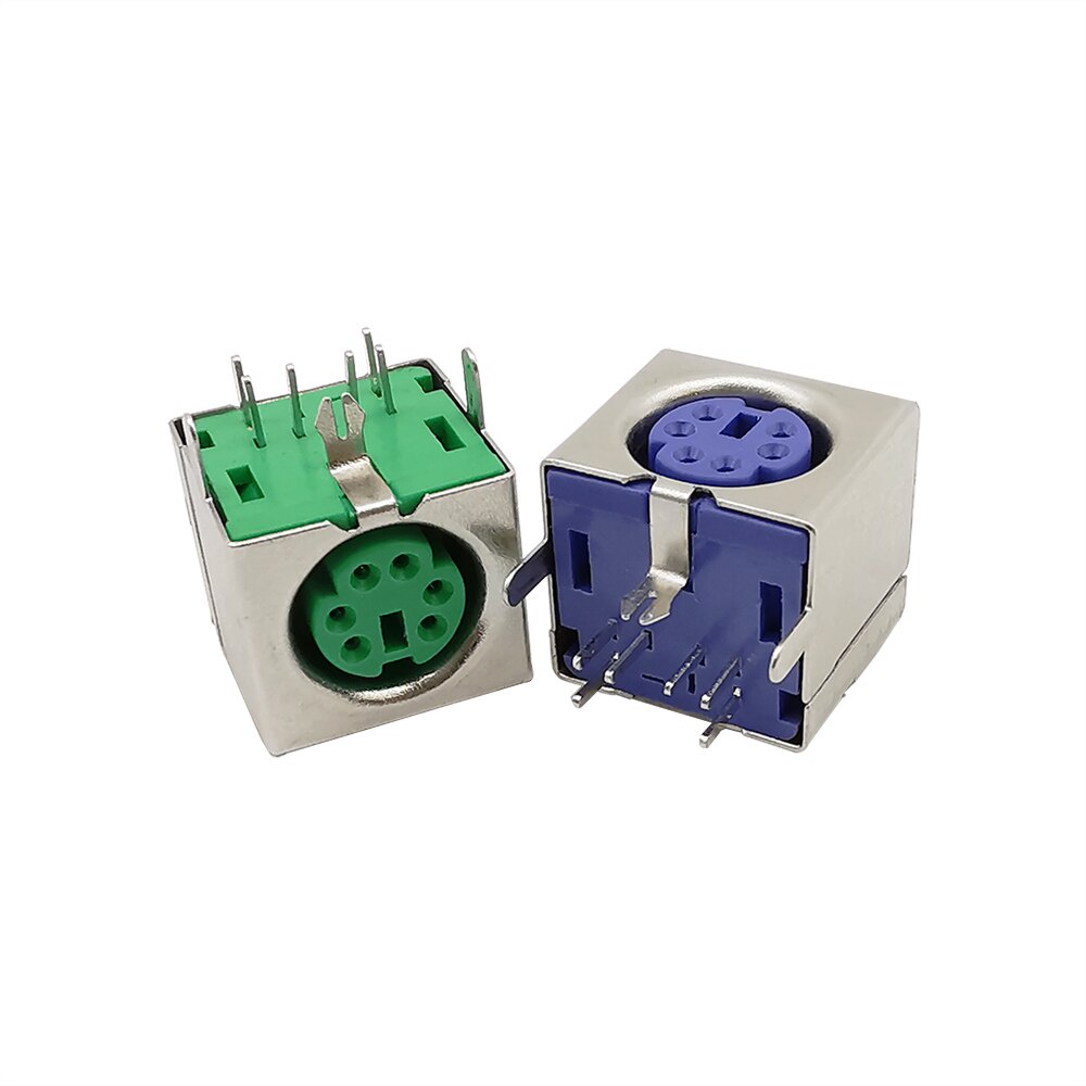 2/5/10 Pcs PS2 6 Pin Keyboard Socket PS-2 6P Purple Green Mouse Female ...