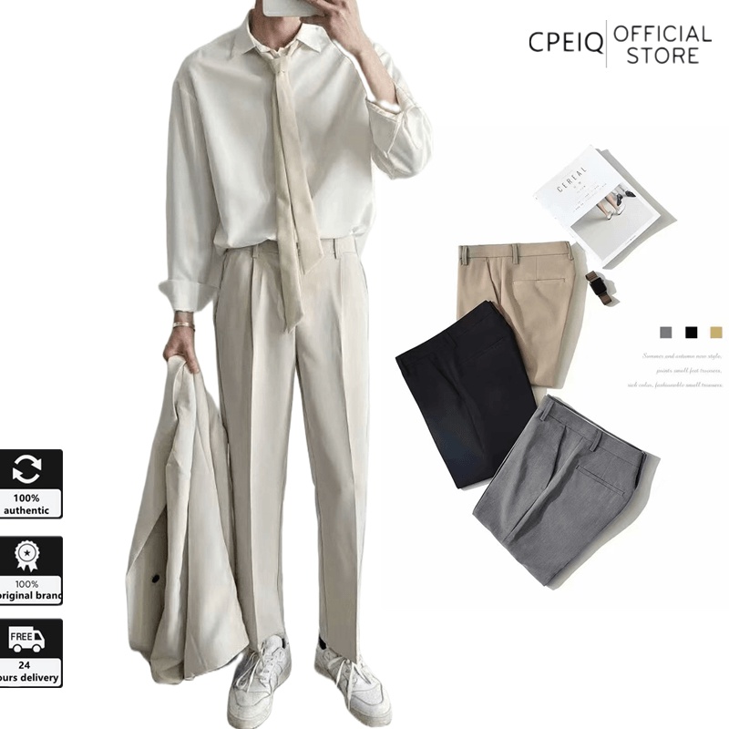☆CPEIC★Korean Men Suit Pants Anti-wrinkle and Iron-free Trendy Men's ...