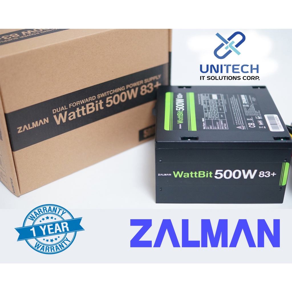 ZALMAN WATTBIT 500W 83+ POWER SUPPLY | Shopee Philippines
