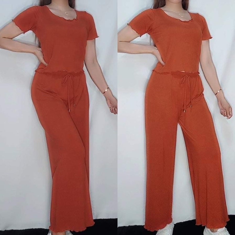 TERNO BLOUSE AND PANTS COORDINATES SET FOR WOMEN FIT UP TO XL W/ 2 SIDE ...