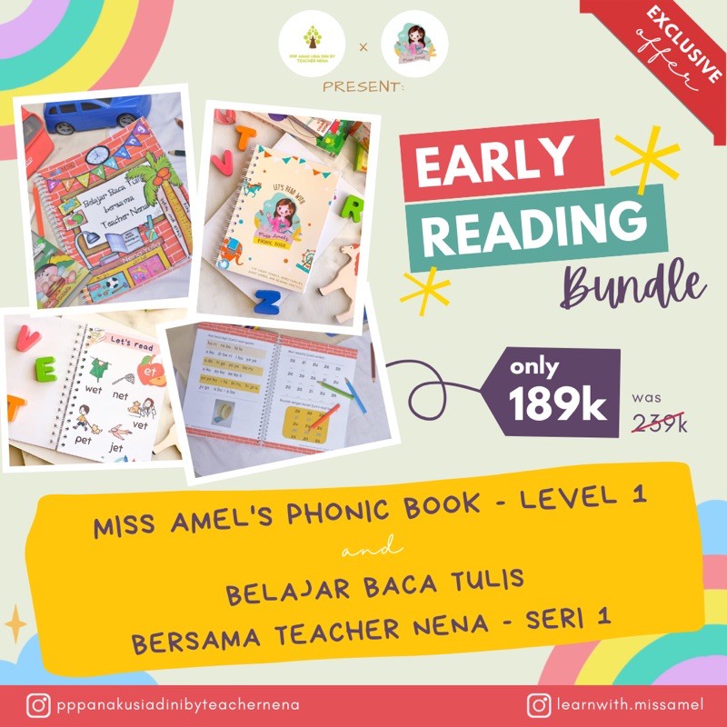 EARLY READING BUNDLE (Miss Amelting Phonic Book & Learn to Read and ...