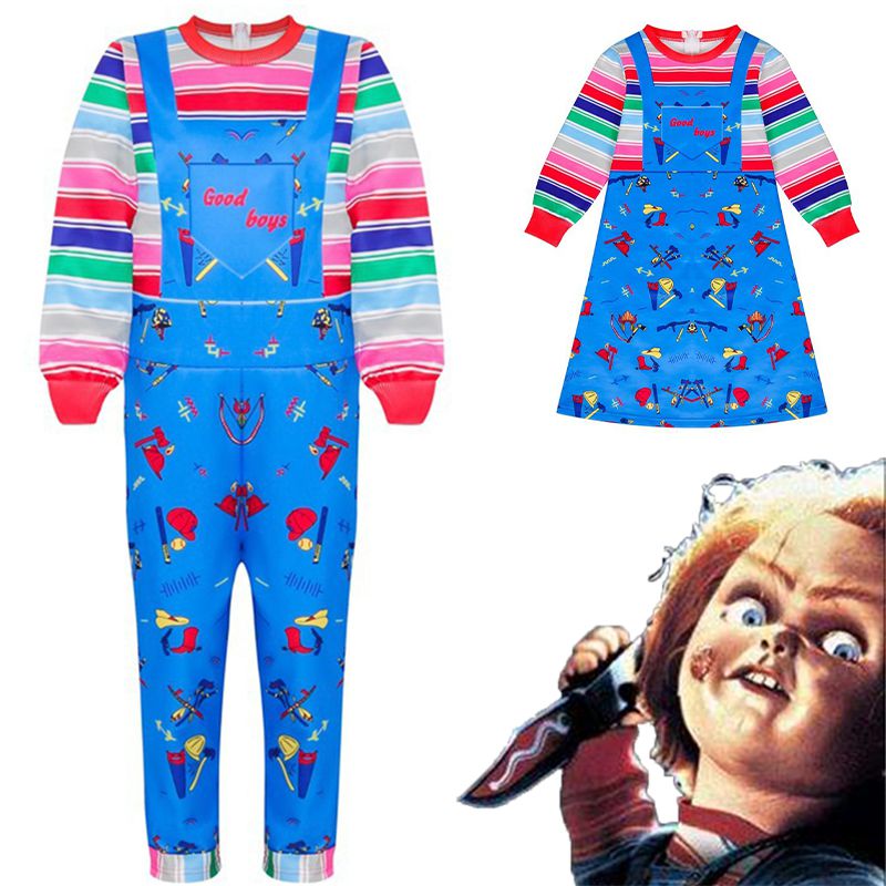 Anime Cosplay Chucky Costume Scary Child Adult Jumpsuits Halloween ...