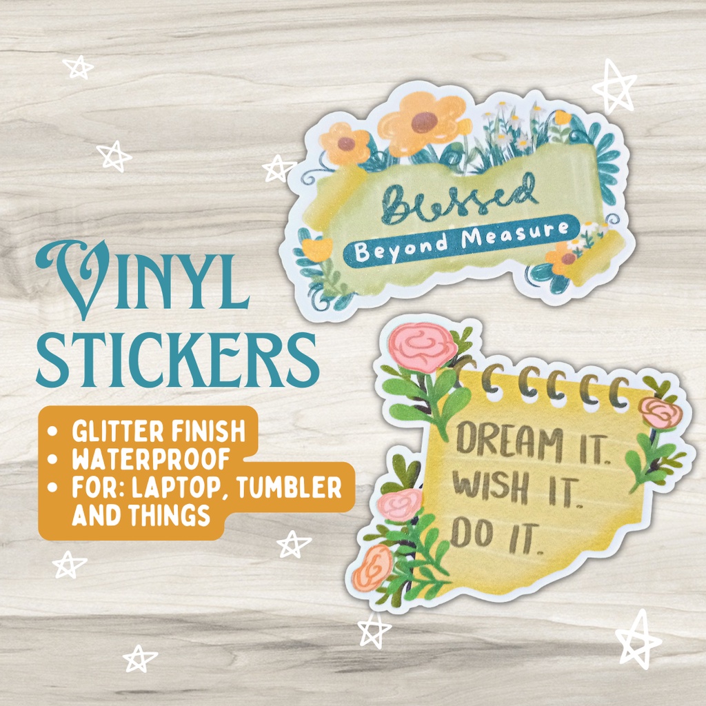 Flowery Quotes Vinyl Sticker 2.5 inches Waterproof Laptop Sticker Decal ...