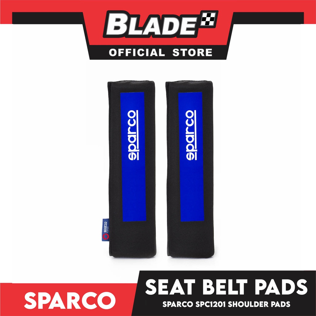 Sparco Seat Belt Pads, Shoulder Pads Set of 2pcs SPC1201 (Black/Blue ...