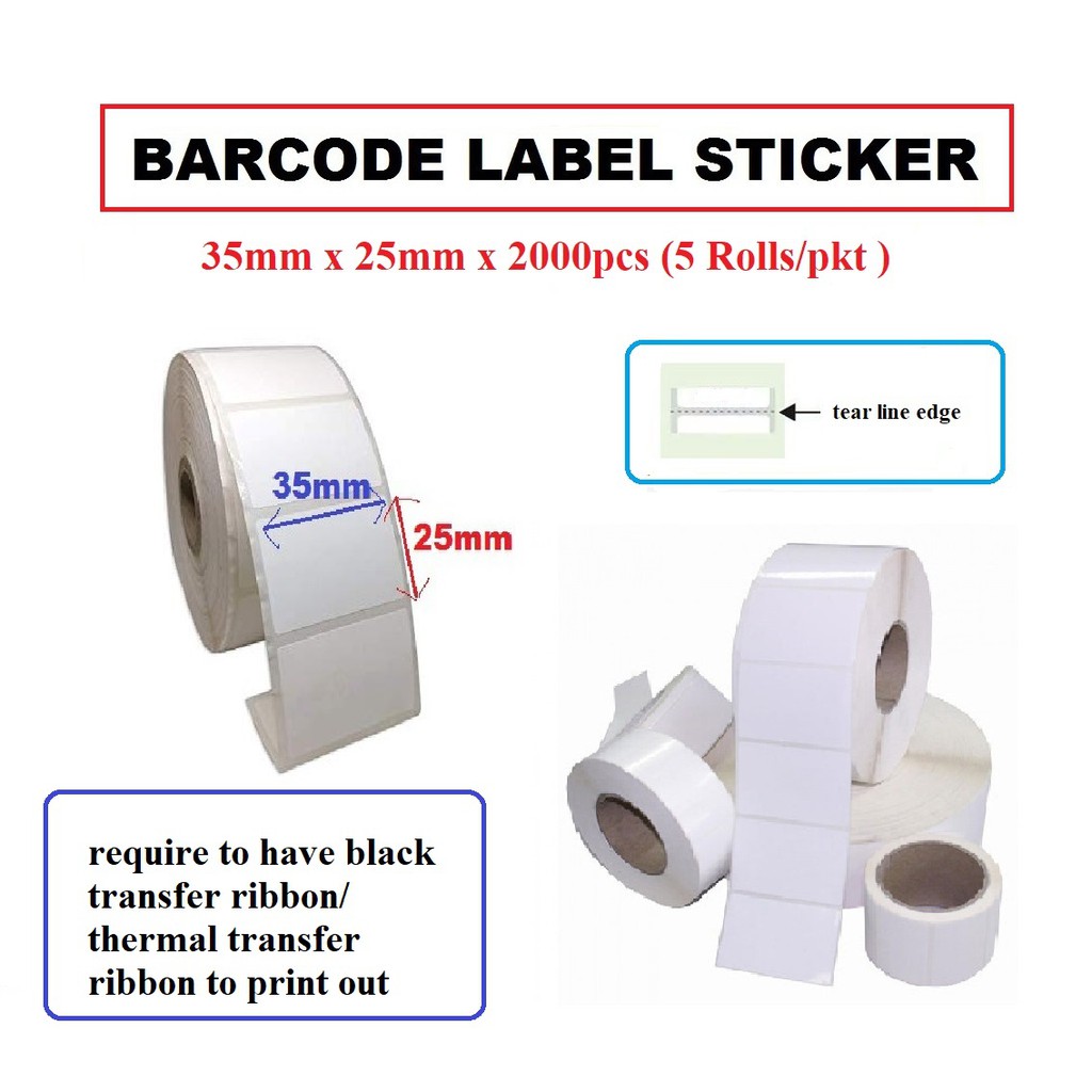 Label Sticker 35mm x 25mm x 2000pcs (5 Rolls/pkt ) | Shopee Philippines