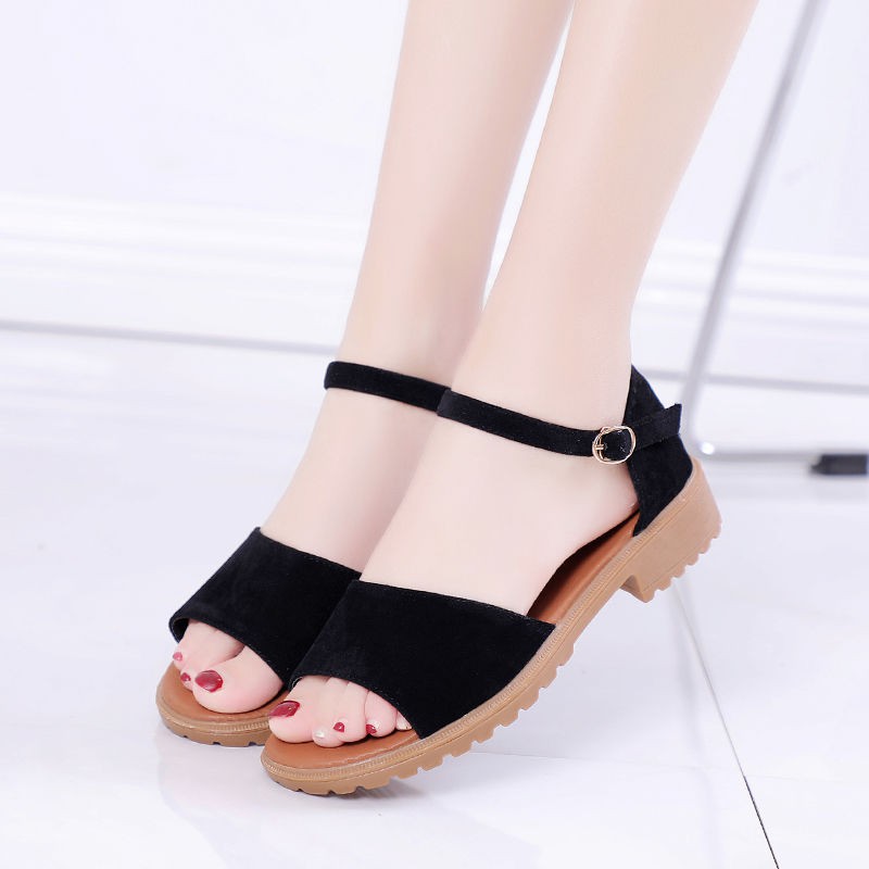 Flat white sandals, young girls, big children, junior high school ...