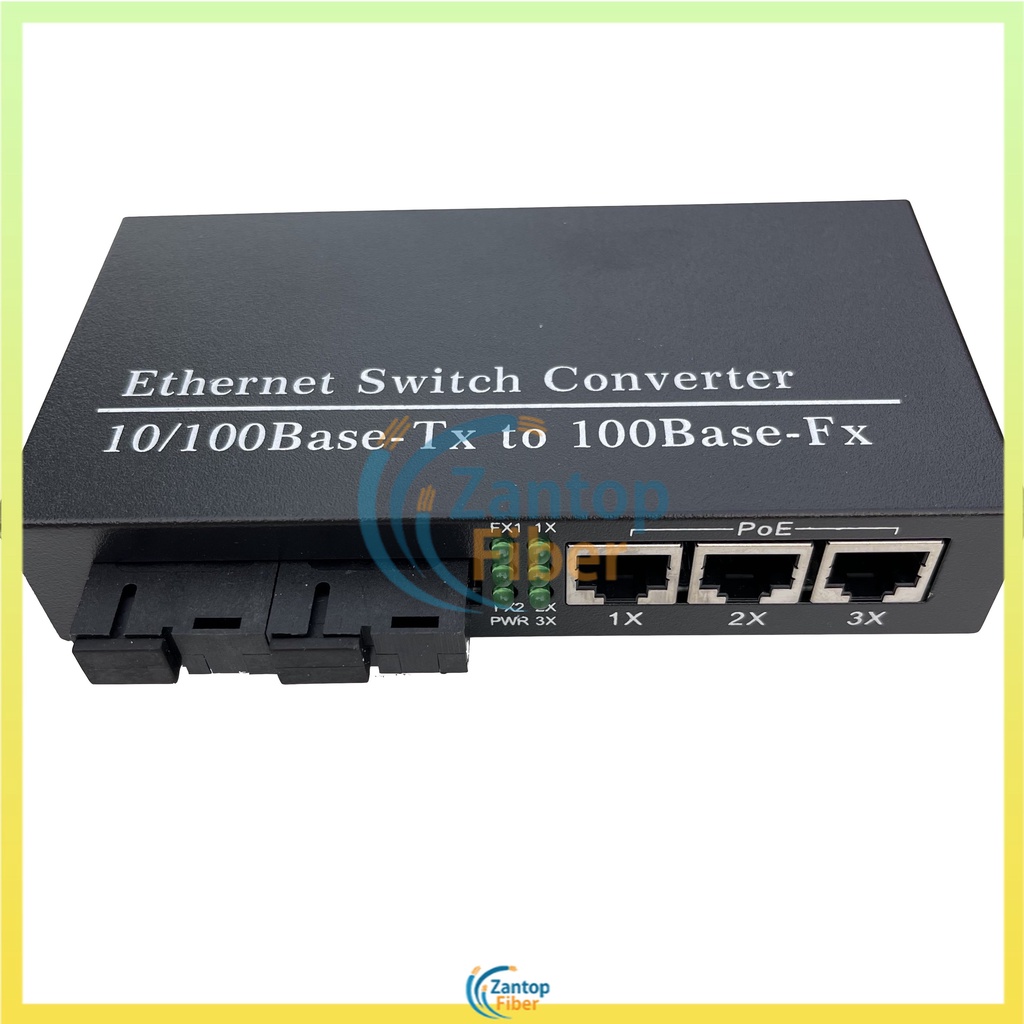 2 SC Port 3 RJ45 Port Fiber Switch 10/100M Fiber Transceiver Media ...