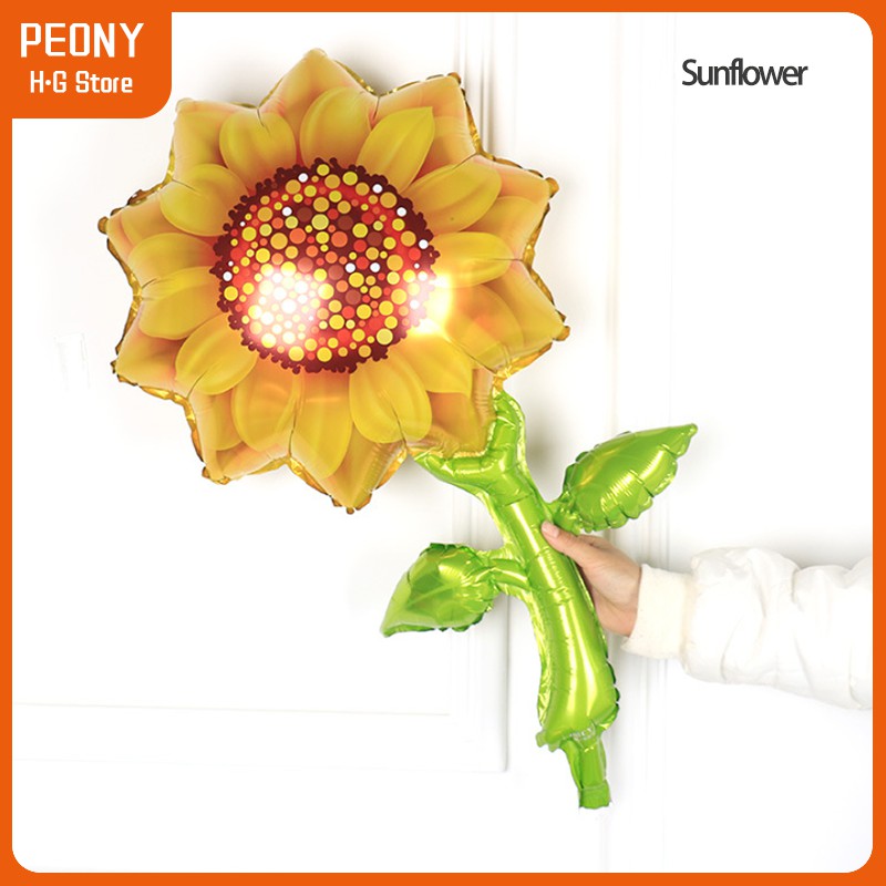 Sunflower Aluminum Balloon Green Leaf Sunflower Balloon Children's ...