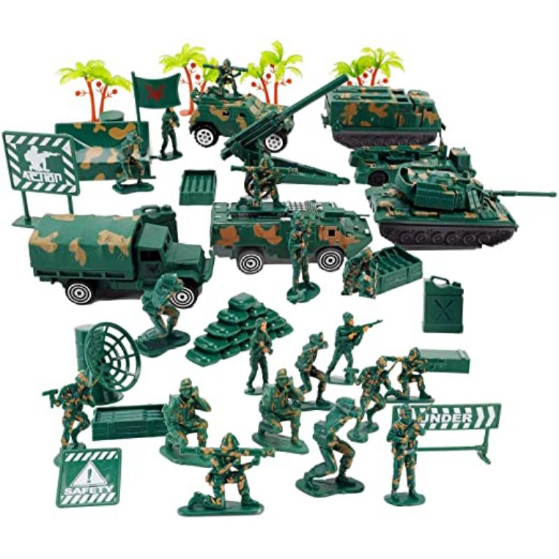 Military Plastic Toy Soldiers Army Men Figures Poses Kit Askar Toy ...
