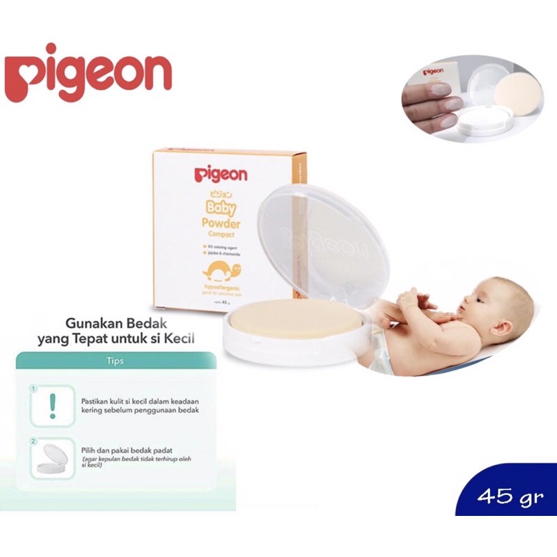 Pigeon Pressed Powder - 45gr | Compact Powder (With Case / Refill Puff ...