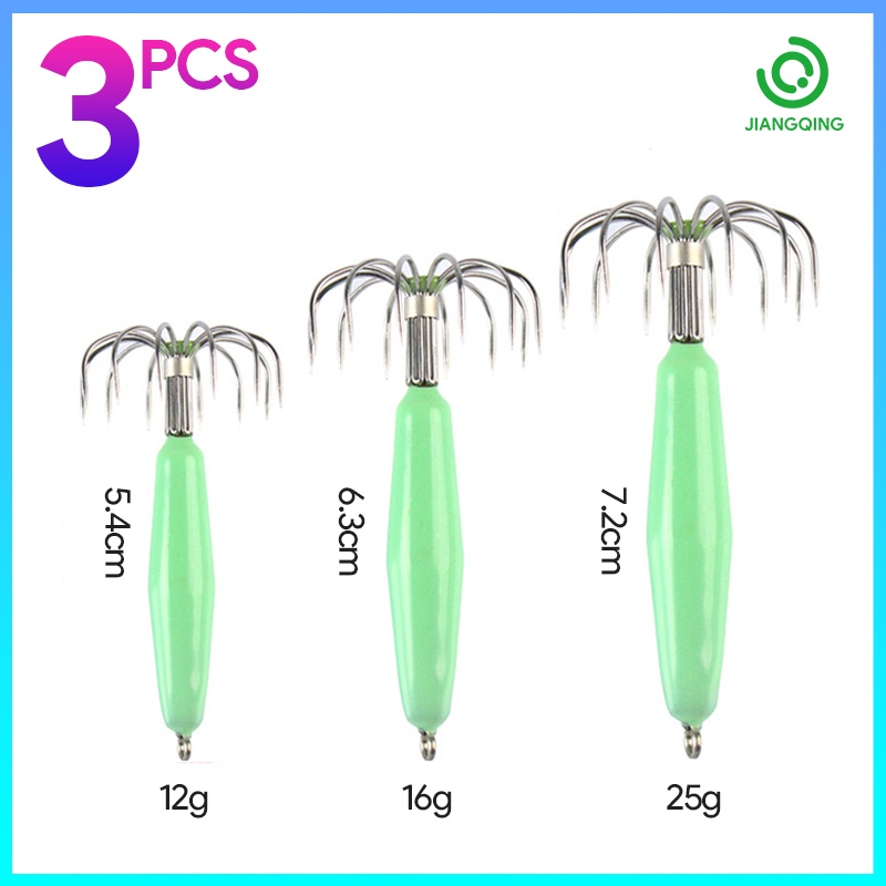 Stainless Steel Luminous Squid Hook Without Barb 12 Needle Blowpipe ...