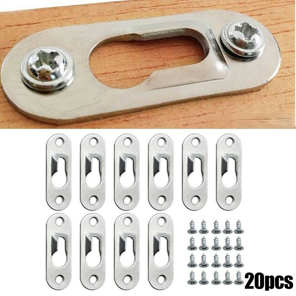 [SP-KO]20Pcs 45x16mm Sliver Hooks Hanging Keyhole Hanger Hardware Tools ...