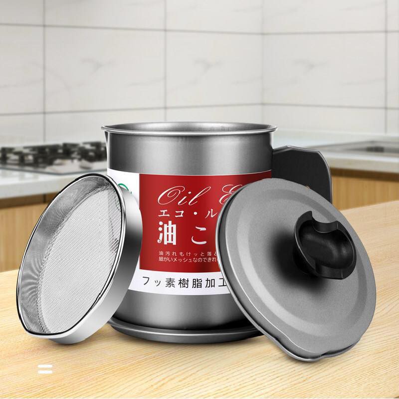 SALE 1.4L Stainless Steel Cooking Oil Container with Strainer Tray ...