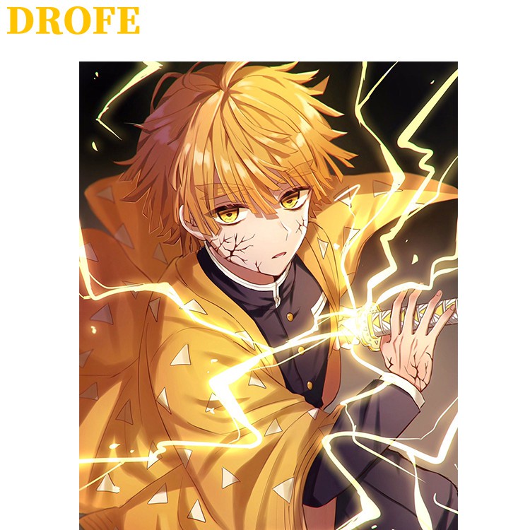 DROFE 40x50cm Demon Slayer Paint By Numbers Wall Art Handmade Painting ...