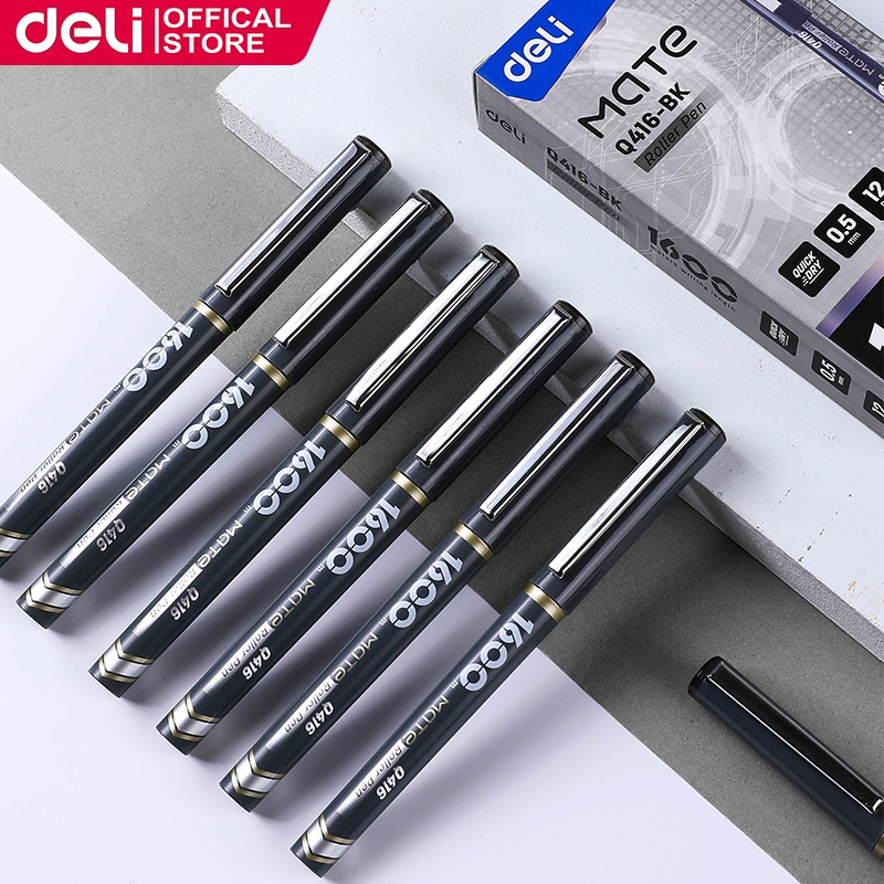 Deli Gel Pen 0.5mm Black In Straight Liquid Pen Ballpoint Pen Full ...