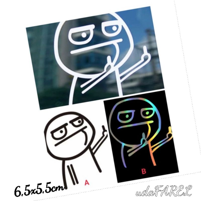 Middle FINGER PUCEK CUTTING STICKER CUTE ANIMATED STICKER | Shopee ...