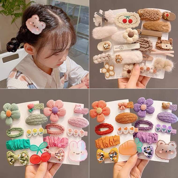New 8PCS Cute Hairpin Set With Bangs Hairpin Flower And Fruit Baby Girl ...