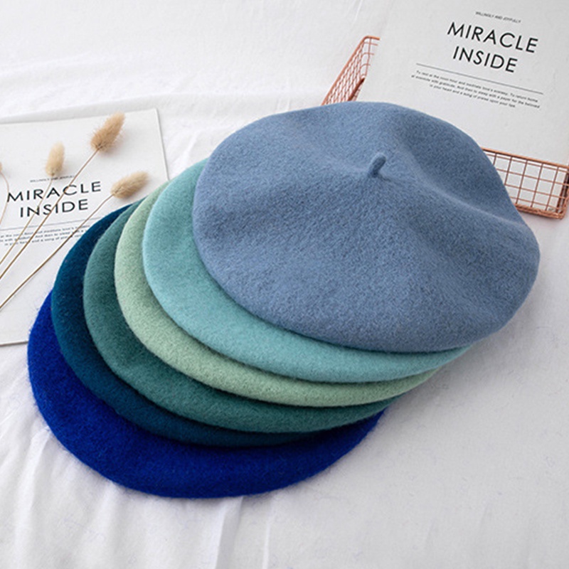 Satomi Ishihara Beret Hat Retro British Wool Sweet Caps Japanese ...