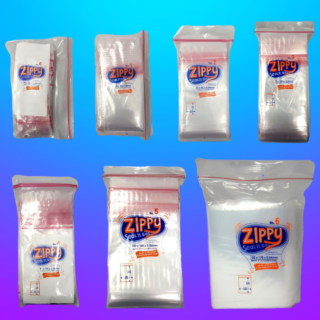 100pcs Zippy Seal it Recloseable Plastic Bags - [ ZB#0/ZB#1/ZB#2/ZB#3 ...