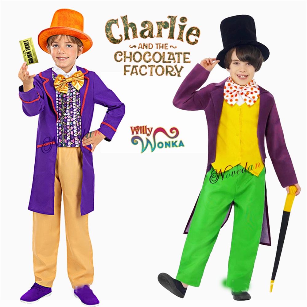 Charlie and The Chocolate Factory Willy Wonka Costume Kids Child Cowboy ...