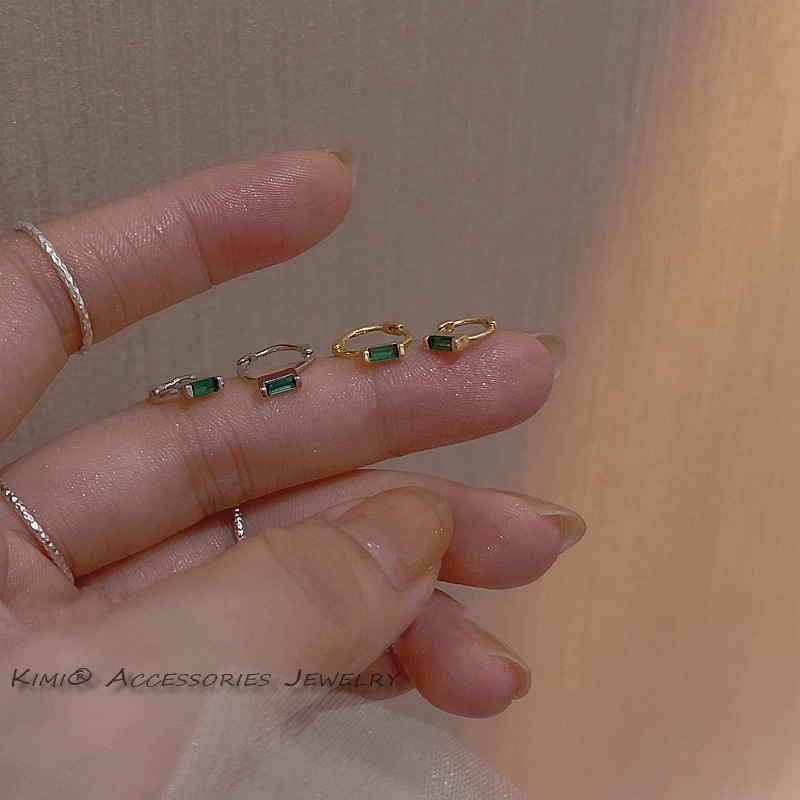 S925 Green Hoop Earings for Women Piercing Earrings Set Earings for ...