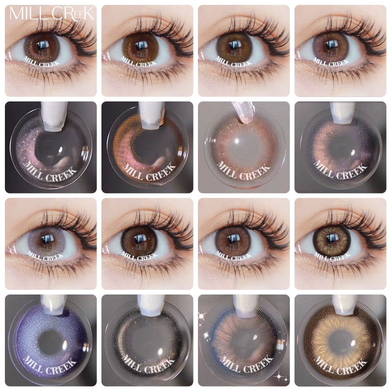 【graded lense &0-8.00 power】Natural Sparkling Contact Lenses 2 Pcs / 1 ...