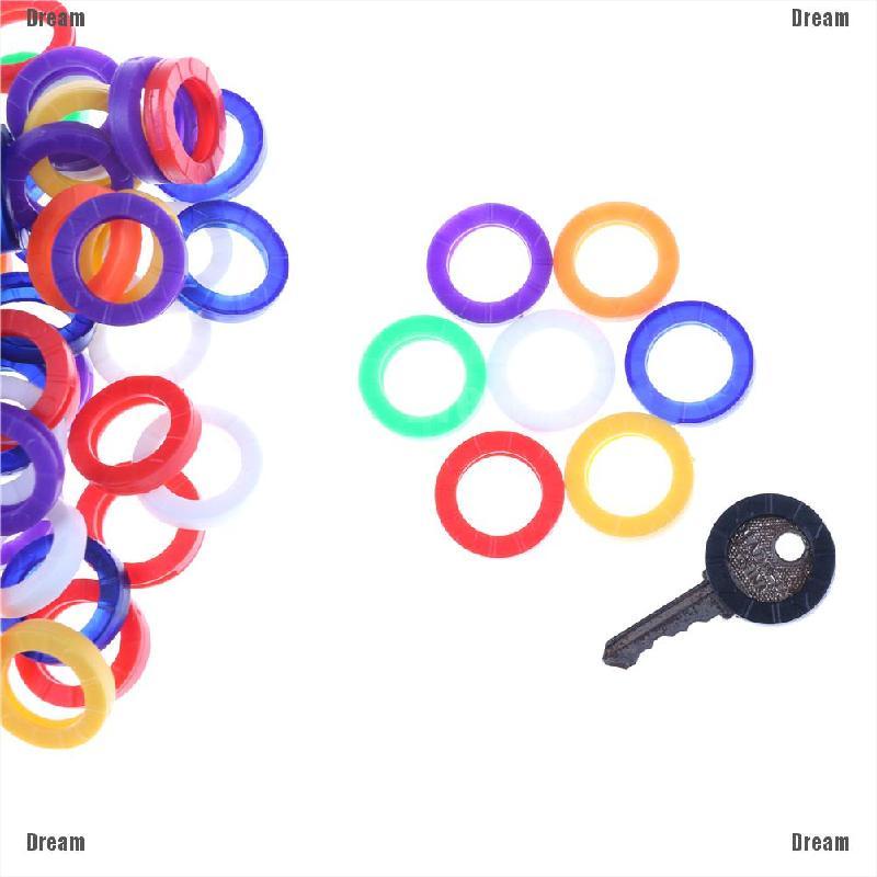 10Pcs Candy Color Hollow Silicone Key Cap Covers Topper Keyring Circle ...