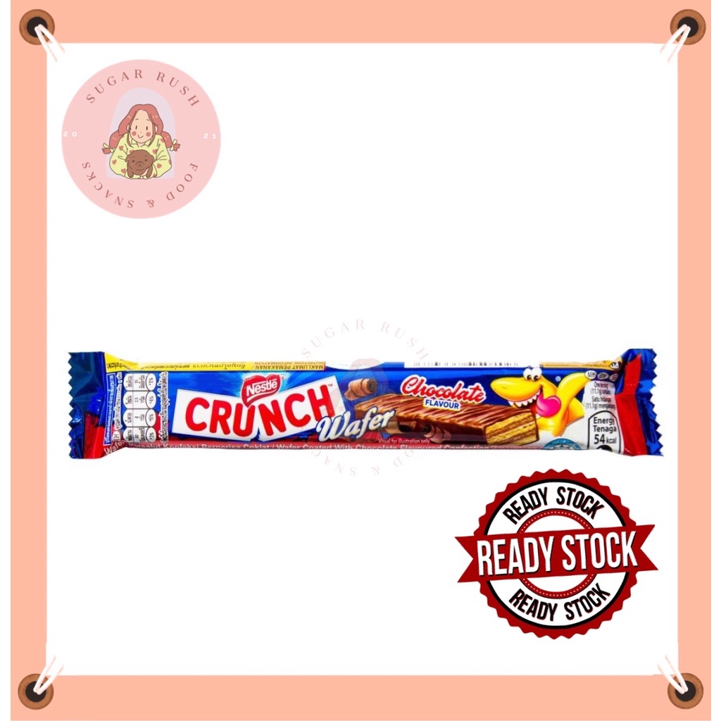 Nestle Crunch Wafer Coated with Milk Chocolate 11.1g Coklat | Shopee ...