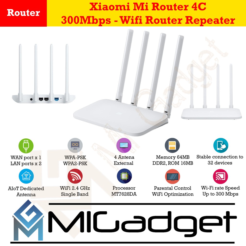 Xiaomi Router 4C 4 C 300Mbps - WiFi Router Repeater | Shopee Philippines