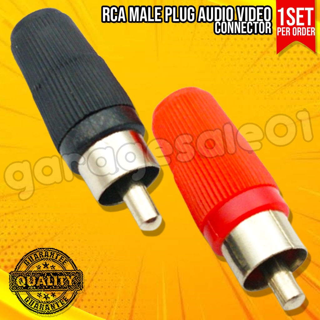 GS RCA Plug Audio Video Connector Red/Black (Per Set) for Amplifier ...
