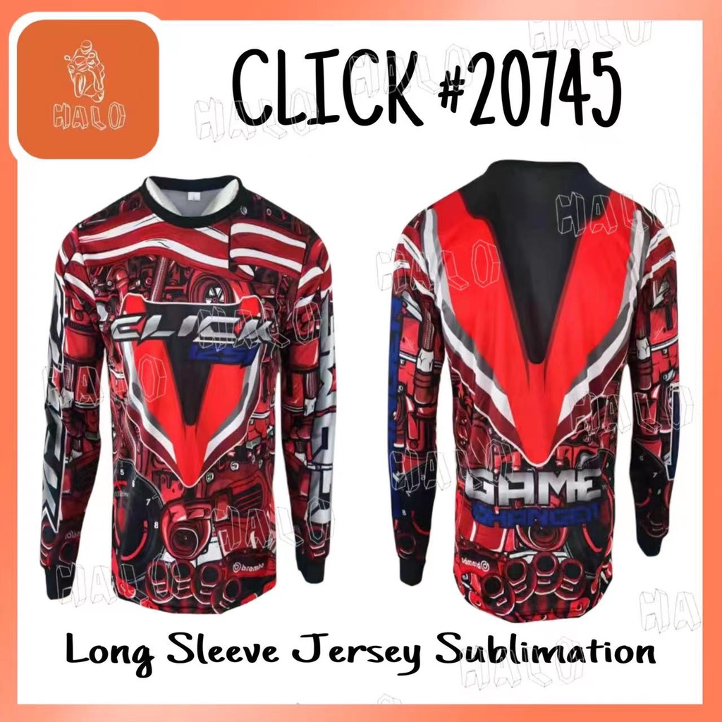 [HALO MOTOR] MOTORCYCLE JERSEY FULL SUBLIMATION LONGSLEEVE HONDA CLICK ...