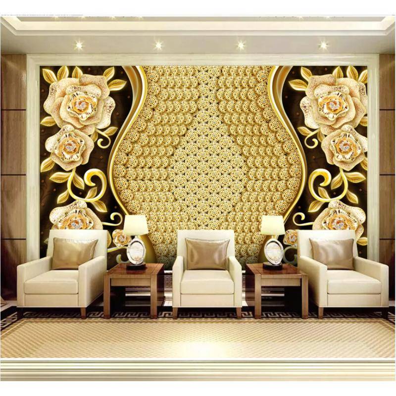 High-end luxury high-definition diamond flower golden splendid TV ...