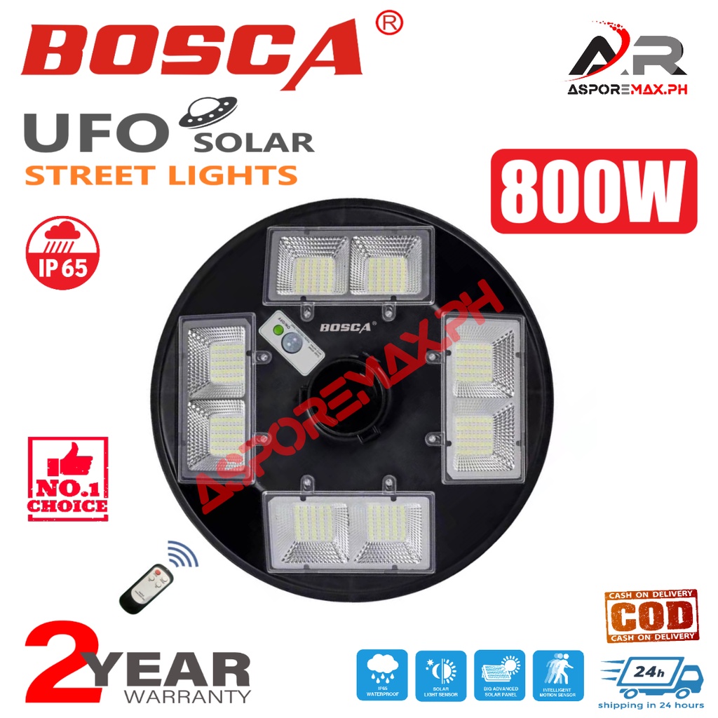 BOSCA 800W 1000W 2000W SOLAR STREET LIGHT UFO DESIGN IP65 WATERPROOF ...