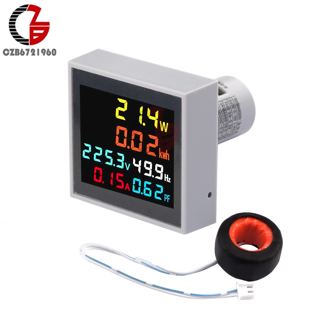 AC 50V-300V 100A LCD Digital Display Multimeter Voltage Current Power ...