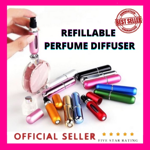 Refillable Perfume Diffuser Atomizer Spray Travel Bottle Aluminum Empty ...