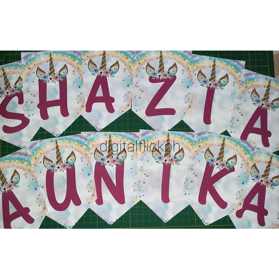 PERSONALIZE BIRTHDAY BANNERS UNICORN THEME, Party, Name Banner, Happy ...