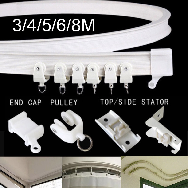3M 6M 8M Curtain Track Rail Flexible Ceiling Mounted Straight Slide ...