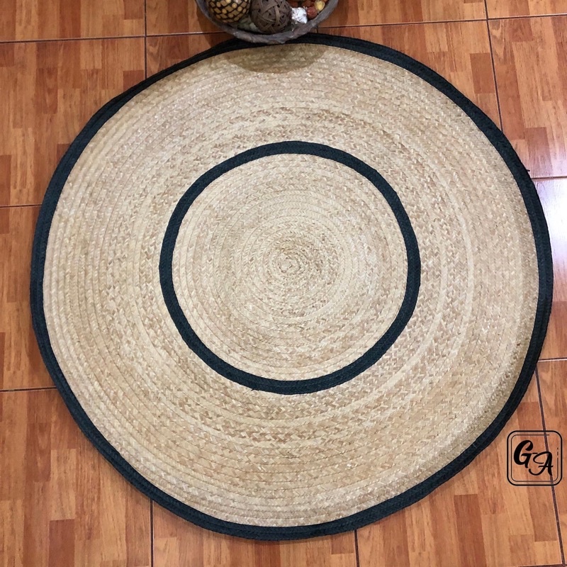 Buri carpet Black lines - GA022- Natural material | Shopee Philippines