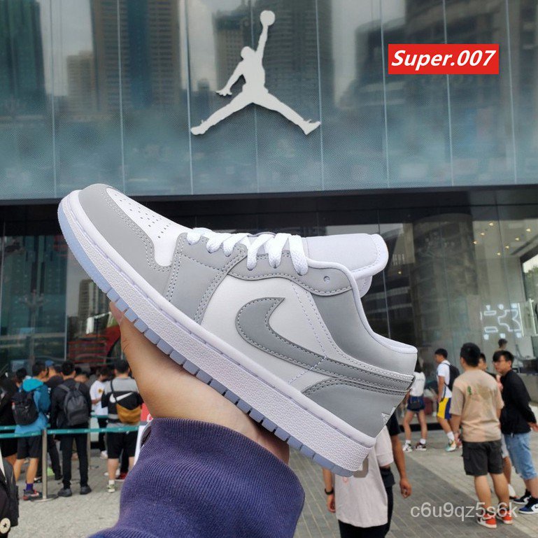 100% OriginalNew product NIKE AIR JORDAN 1 Low gray white soot couple ...