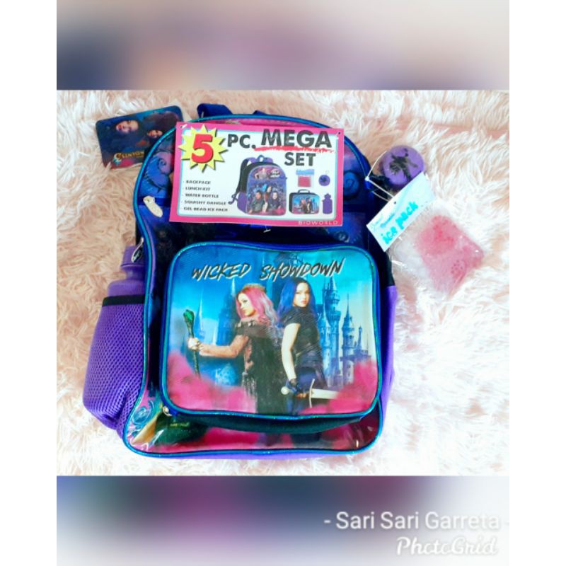 DISNEY DESCENDANTS 5 PIECE BACKPACK SET | Shopee Philippines