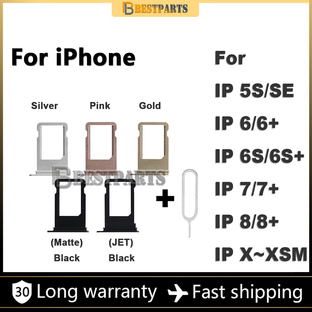 SIM Card Tray Compatible For IPhone 6 6s 7 Plus 8 + X XS Max | Shopee ...