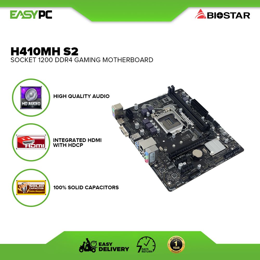 Biostar H410MH S2 Socket 1200 Ddr4 High Quality Audio Integrated HDMI w ...