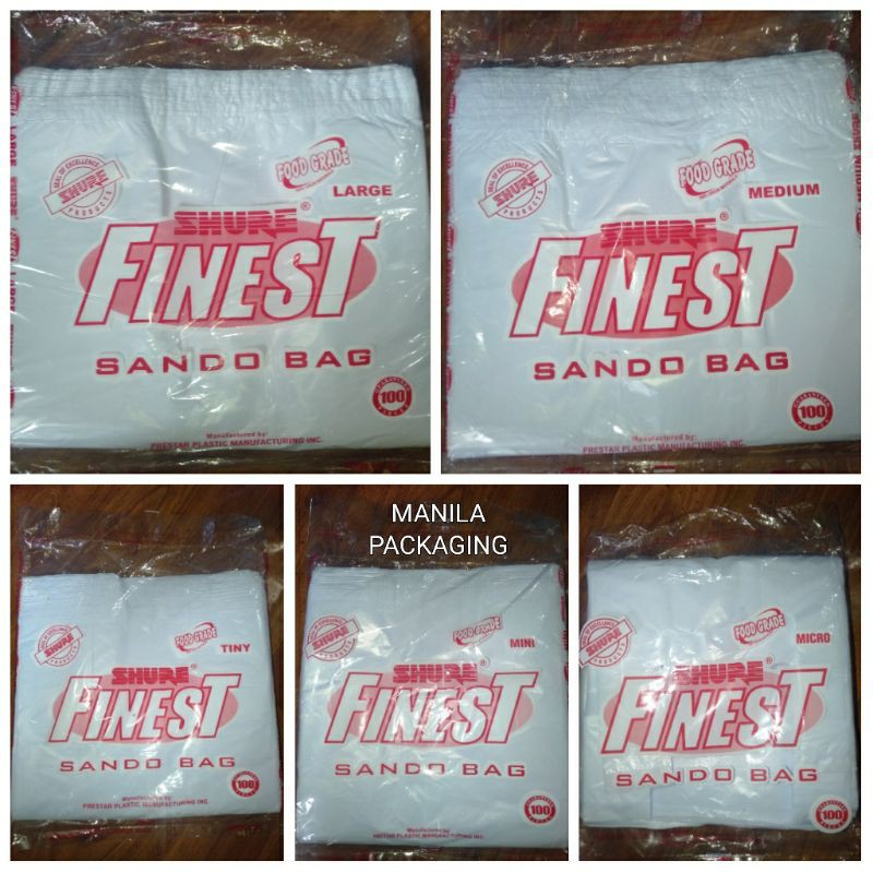 [100 pcs] White Shure Finest plastic Sando bag | Shopee Philippines
