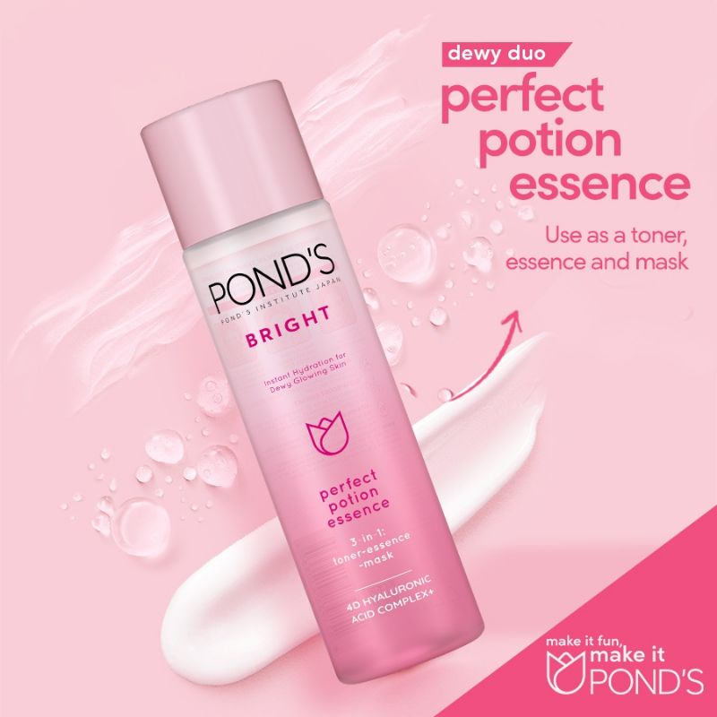PONDS BRIGHT PERFECT POTION ESSENCE 3IN1 TONER-ESSENCE-MASK 110ML 4D ...