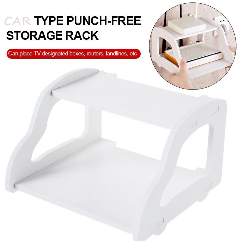 Punch-free wall-mounted set-top box rack two-layer rack mini wall mount ...