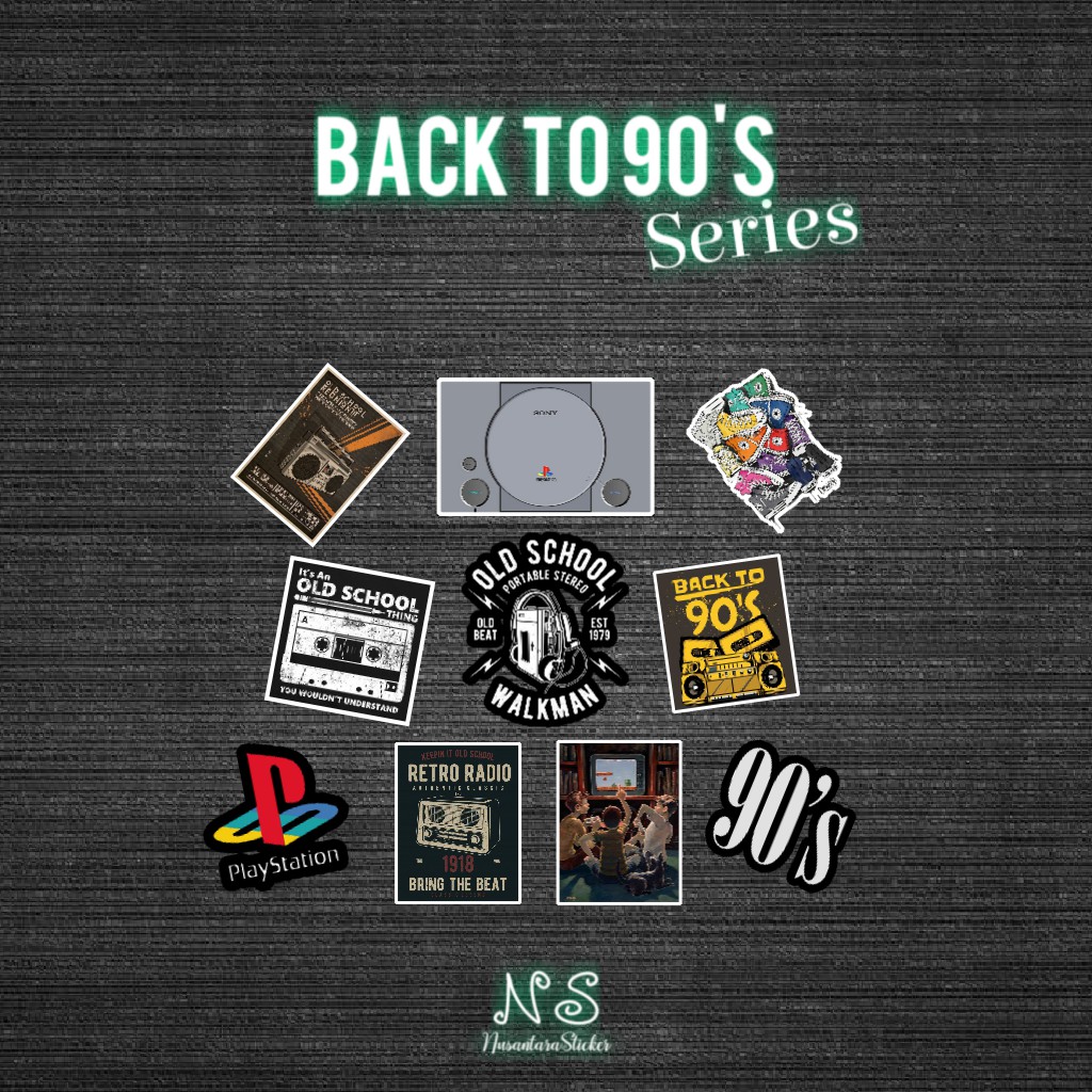 Vinyl BACK TO 90S STICKER PACKAGE TUMBLR STICKER CASE HANDPHONE LAPTOP ...