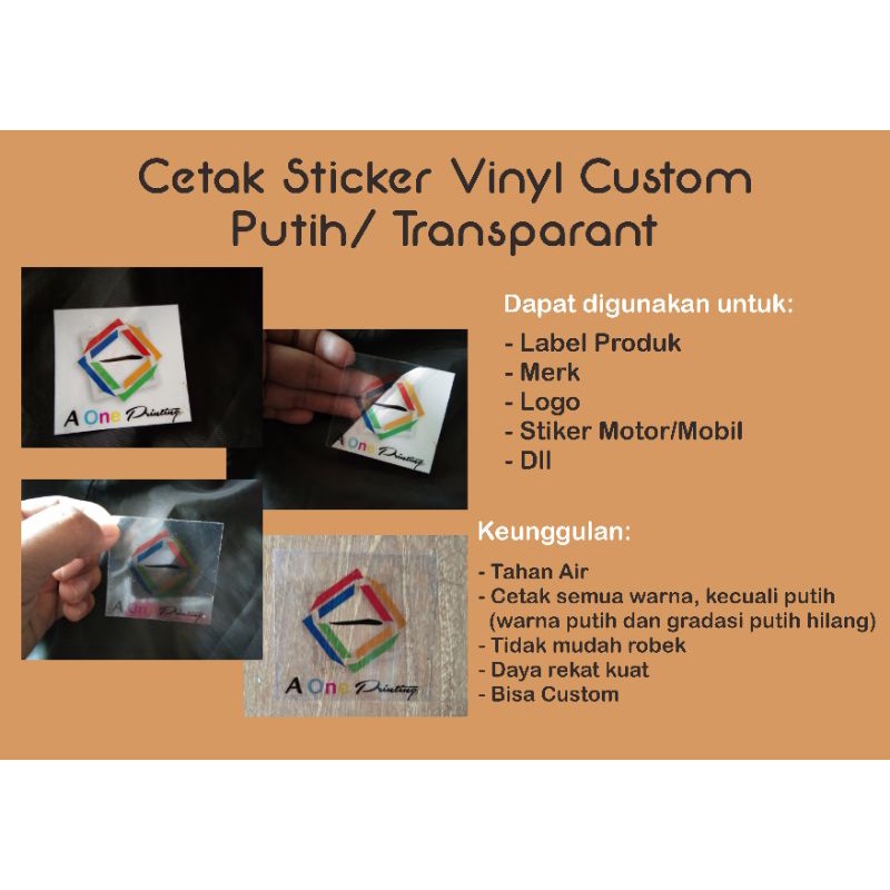 PUTIH Print CUSTOM TRANSPARANT VINYL STICKERS/WHITE | Shopee Philippines